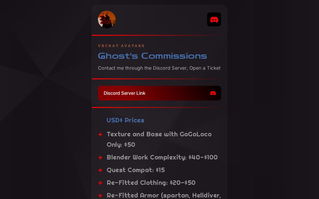 Ghost's Commissions